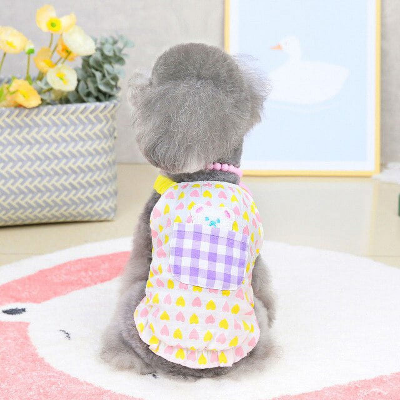 Pet Suspender Dress Love Plaid Bear Print Dog Dress Puppy Clothes Teddy ...