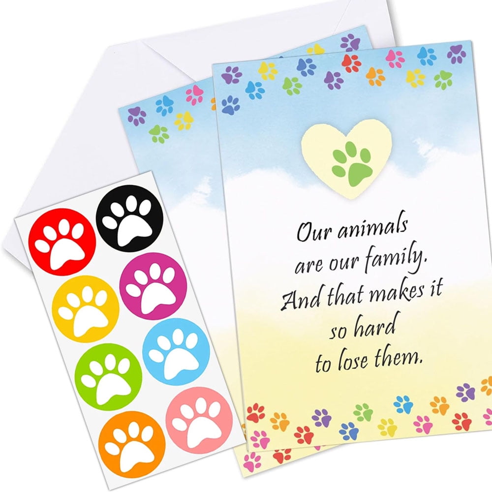 Pet Sympathy Cards with Envelopes and Stickers 2 Pack Puppy Sympathy ...