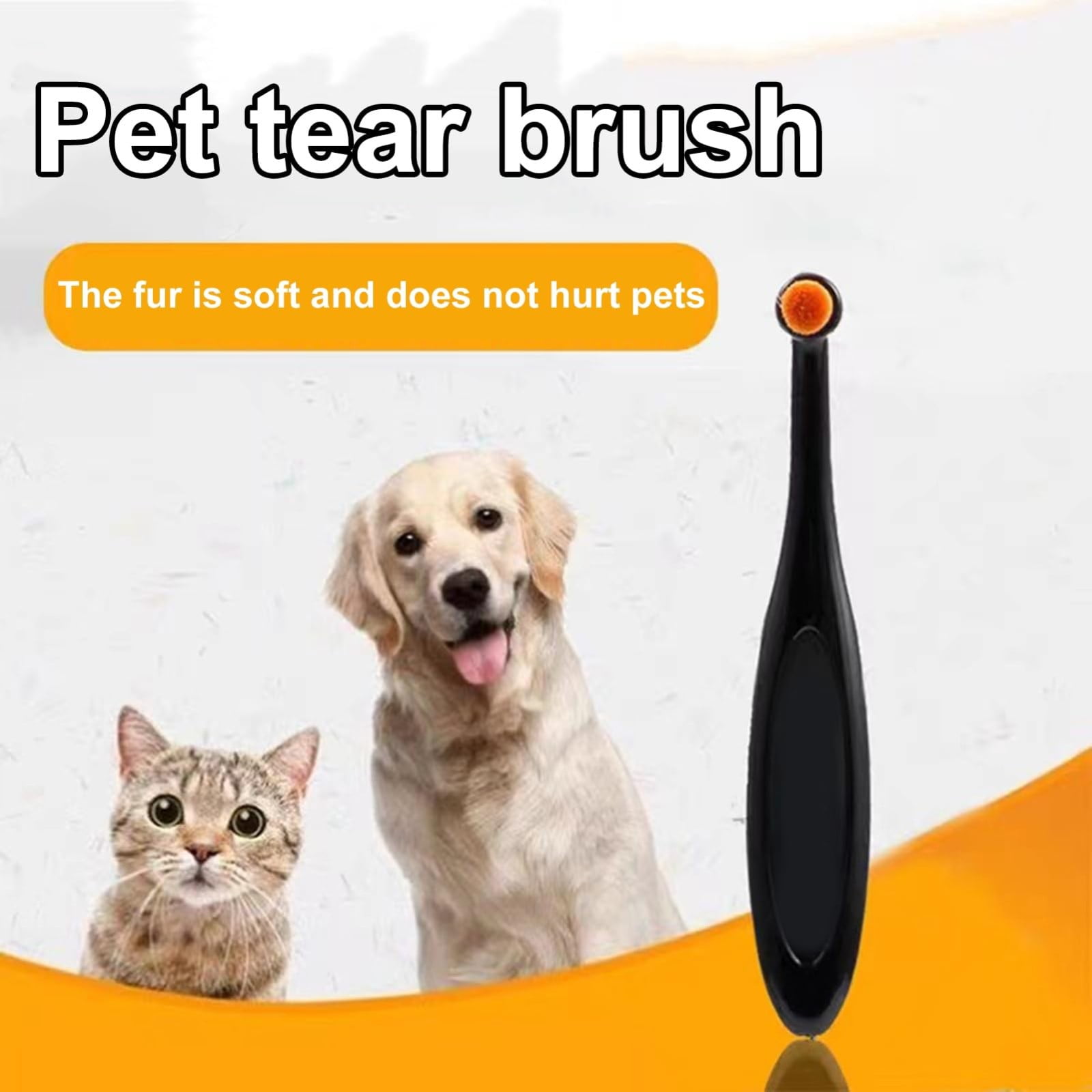Pet Tear Stain Brush, Pet Eye Cleaner - With Soft Bristles & Ergonomic ...
