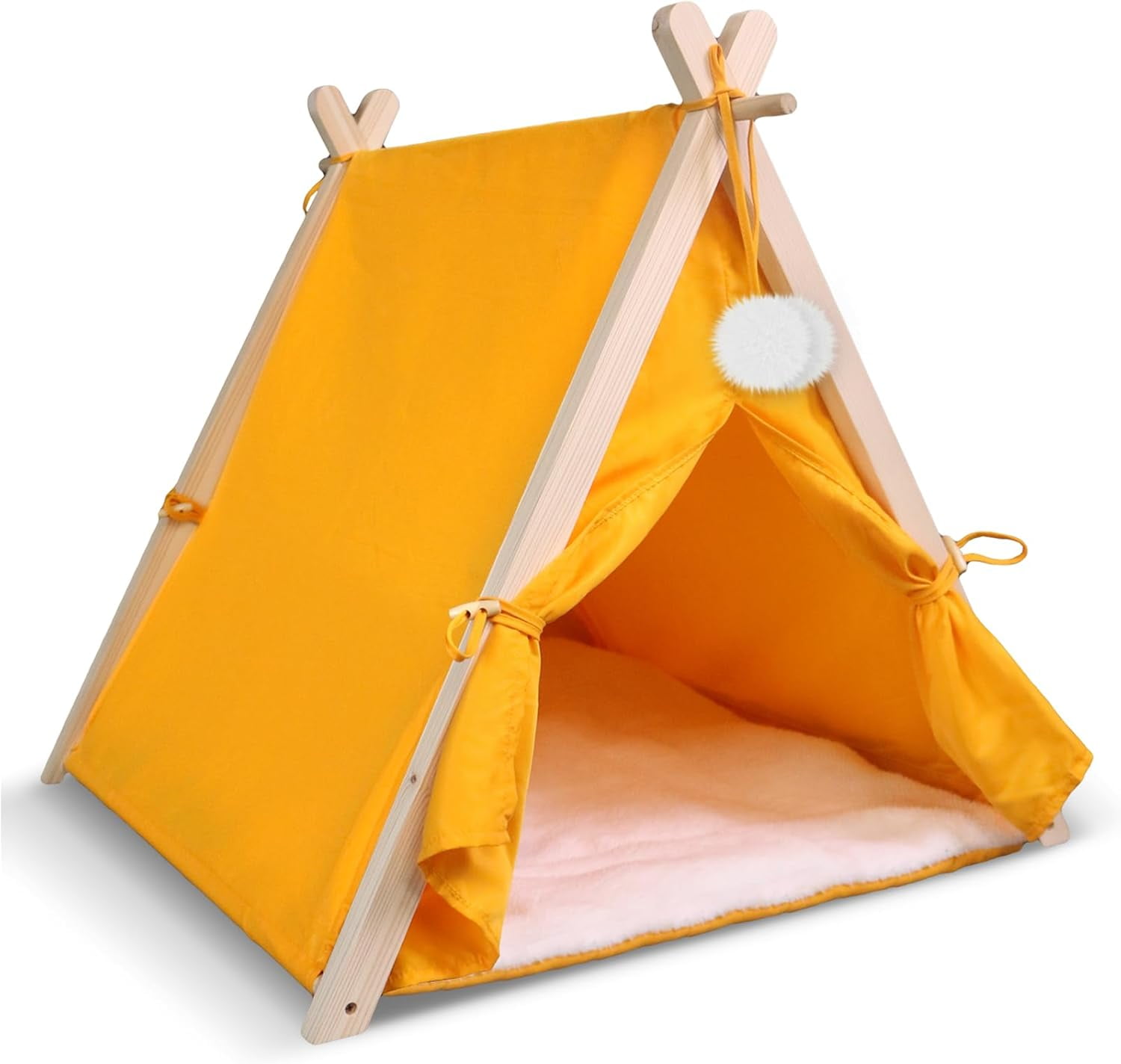 Pet Teepee Tent for Small Dogs & Cats, Portable Puppy Bed with Thick ...