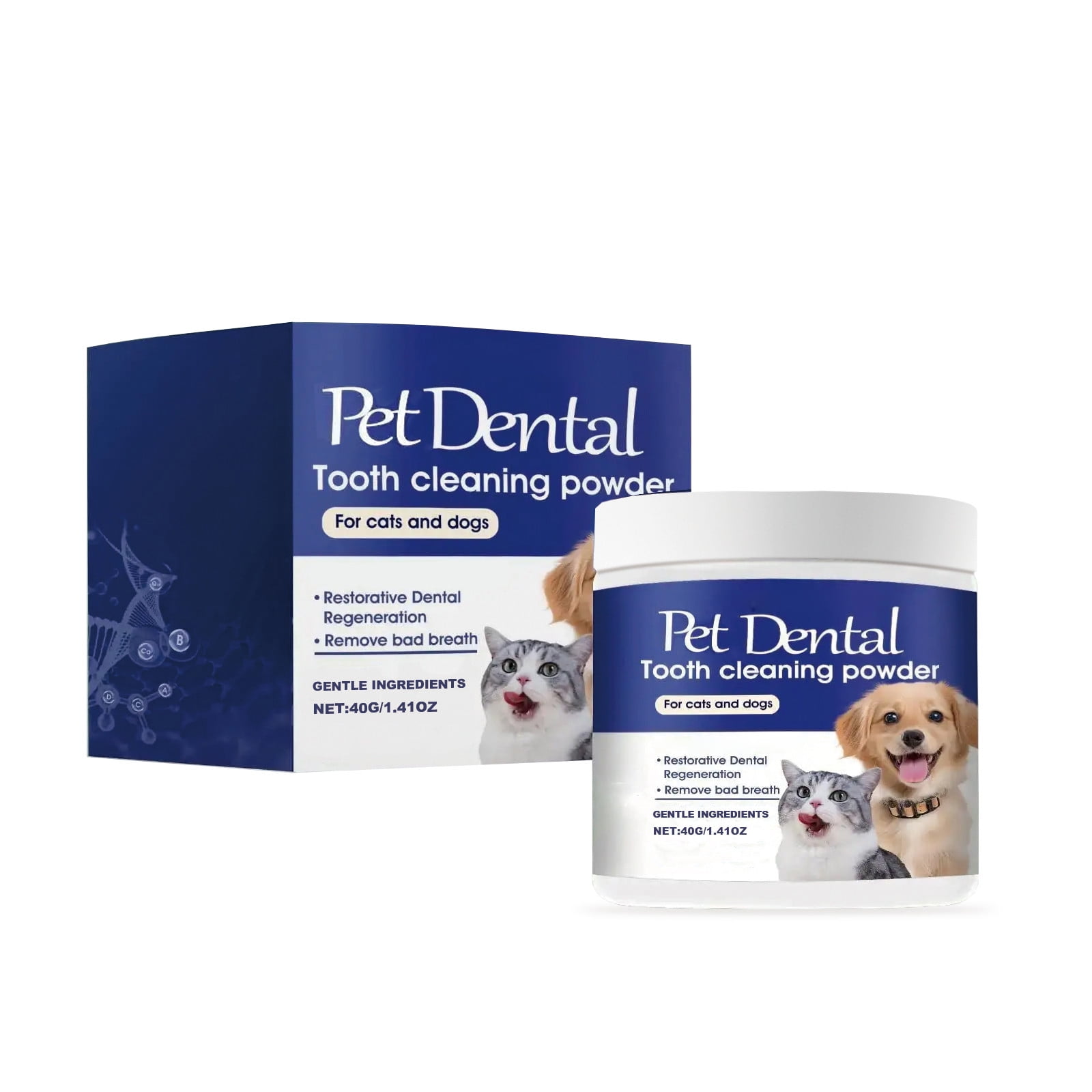 Pet Teeth Breath Cleaner & Fresher Powder for Dogs & Cats, Remove ...