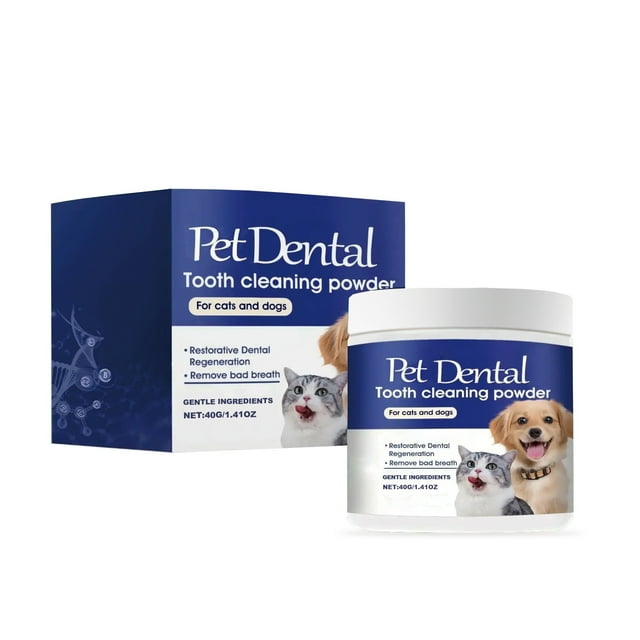 Pet Teeth Breath Cleaner & Fresher Powder for Dogs & Cats, Remove ...