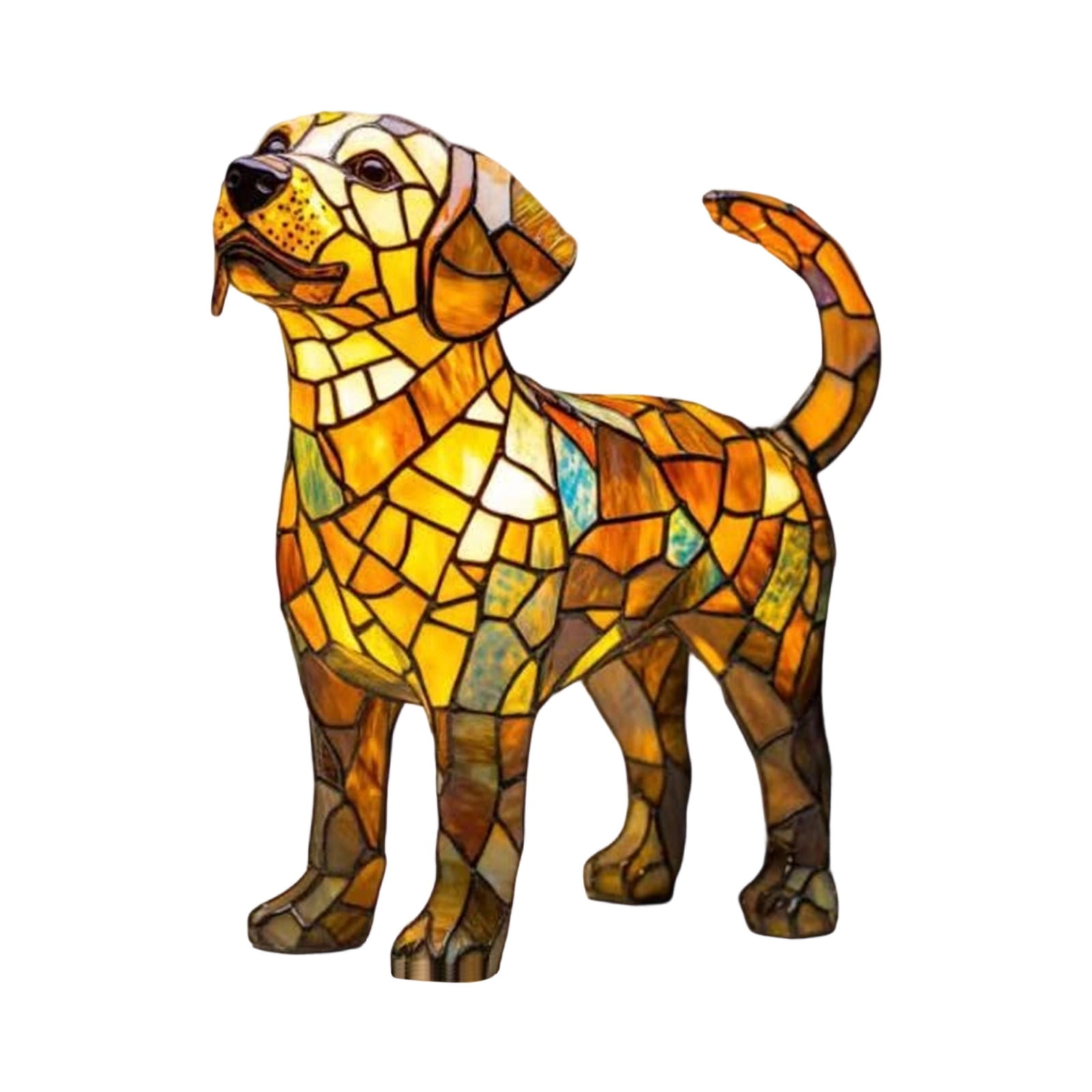 Pet-Themed Stained Glass Table Lamp - LED Night Light for Bedroom, Desk ...