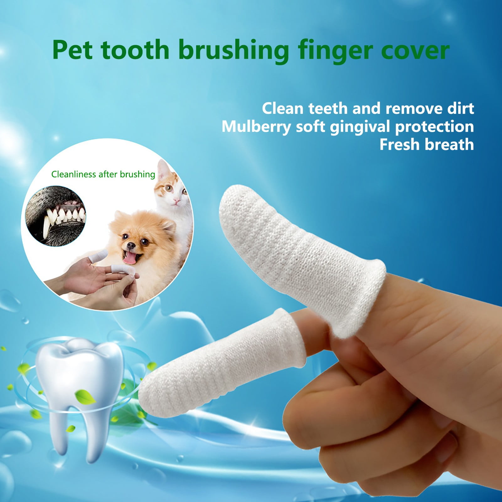 Pet Tooth Brushing Finger Cover Dog Tooth Oral Cleaning Tool Finger ...