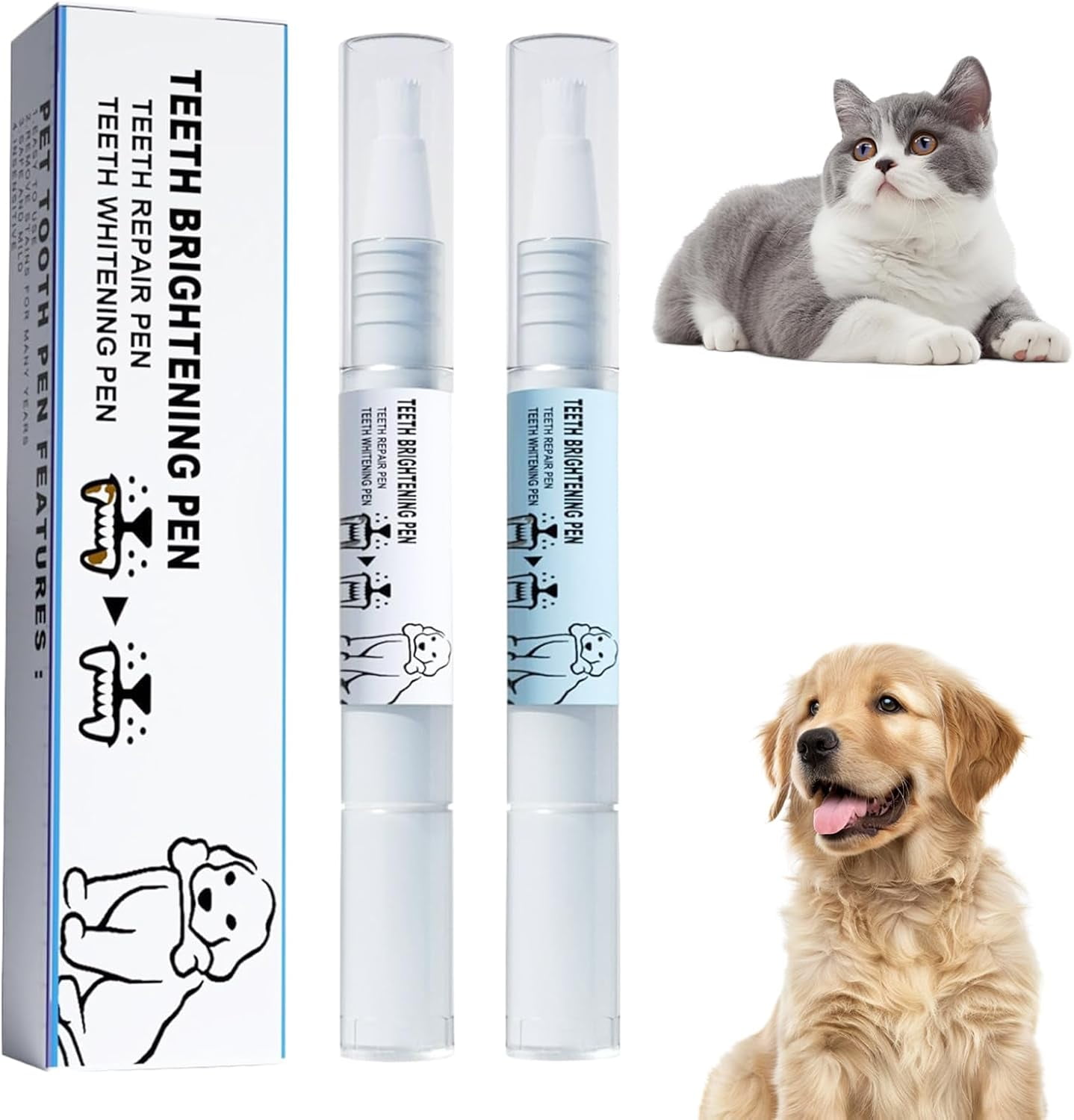 Pet Toothbrush Pen, 2025 Upgrade Pet Oral Repair Gel Dog Teeth Cleaning Pen, Pet Tooth Whitening ...