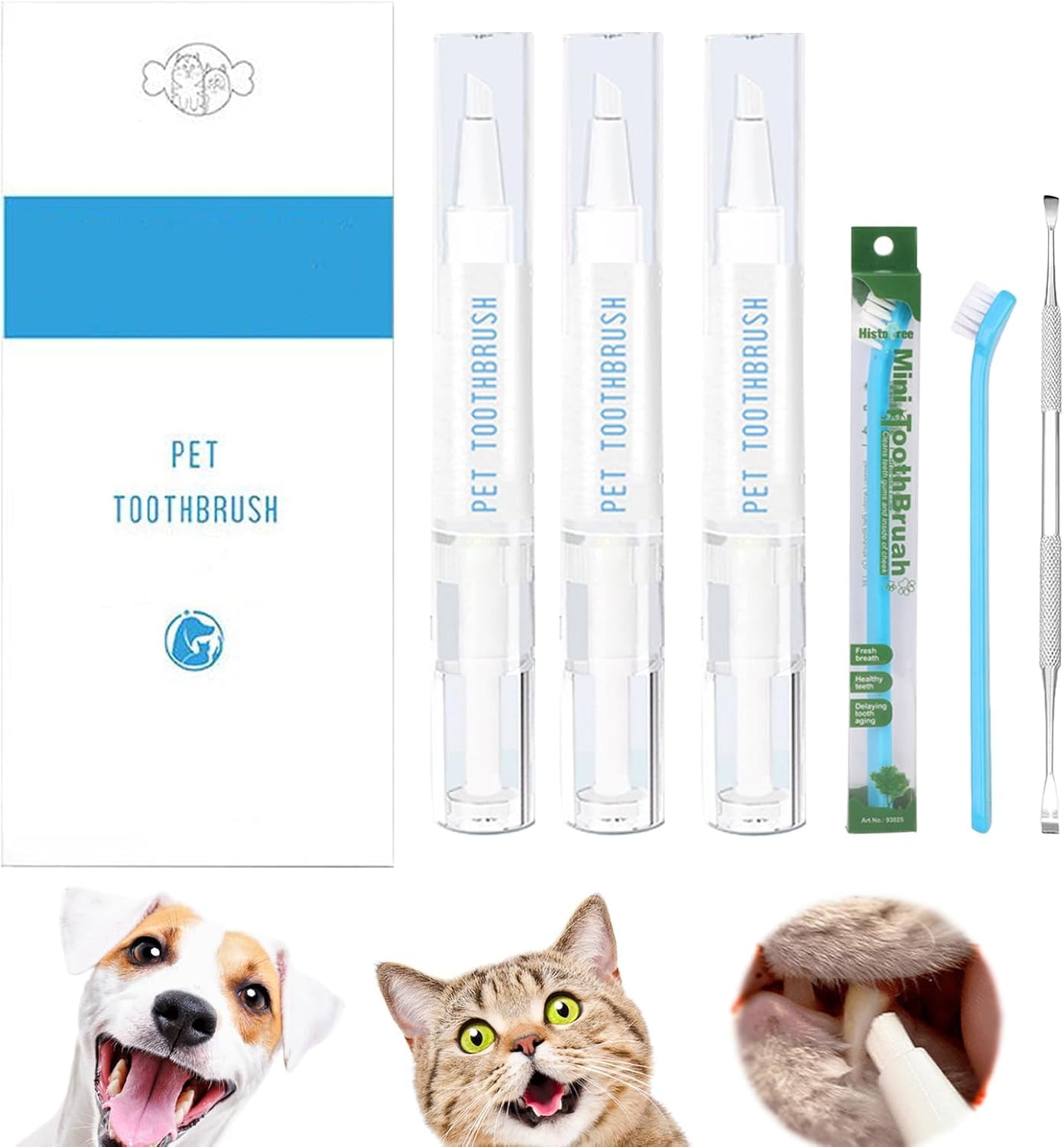 Pet Toothbrush Pen, Dog Tartar Remover for Teeth, Dog Teeth Cleaning ...