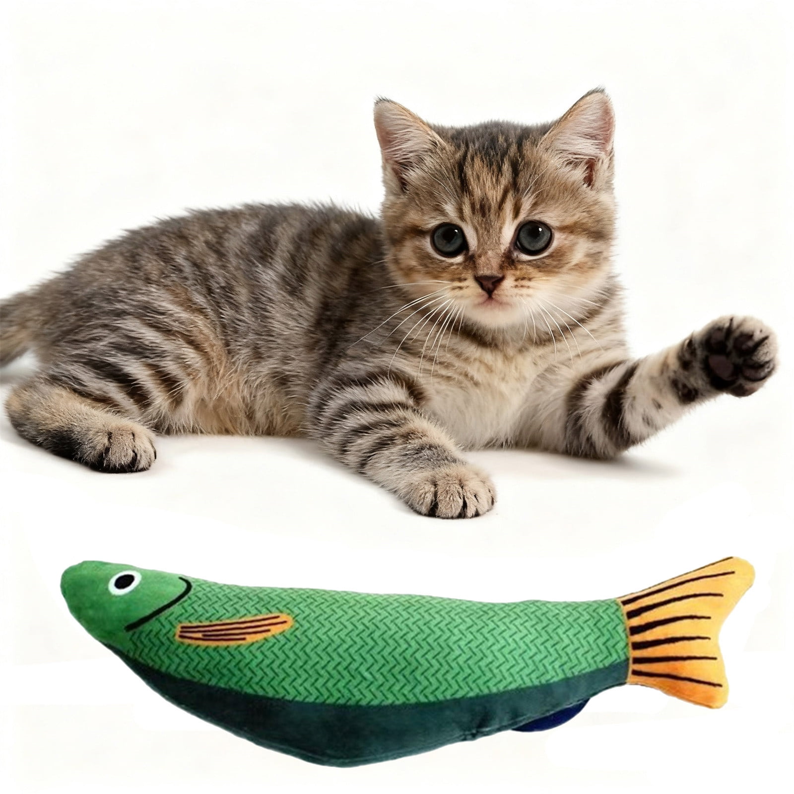 Pet Toys Fish-Shaped Interactive For And Cats Activity With Squeaky ...