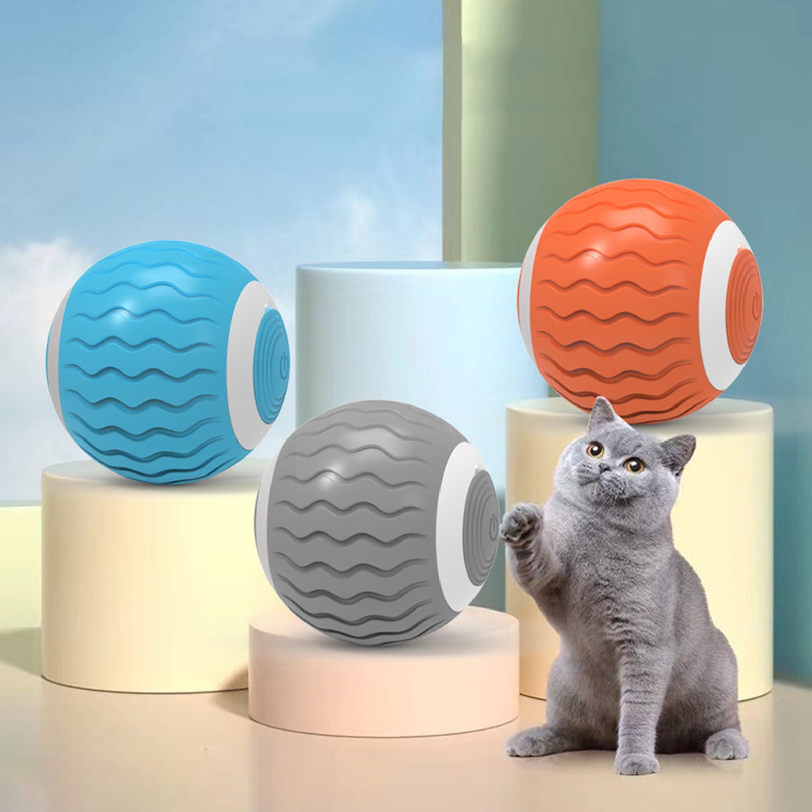 Pet Toys | Interactive Cat Wreom Power 30 Automatic Mobile Bouncing Toy ...