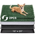 DOMIPET Dog Grass Pad with Tray, 18"x14", 2 Reusable Artificial Turf ...