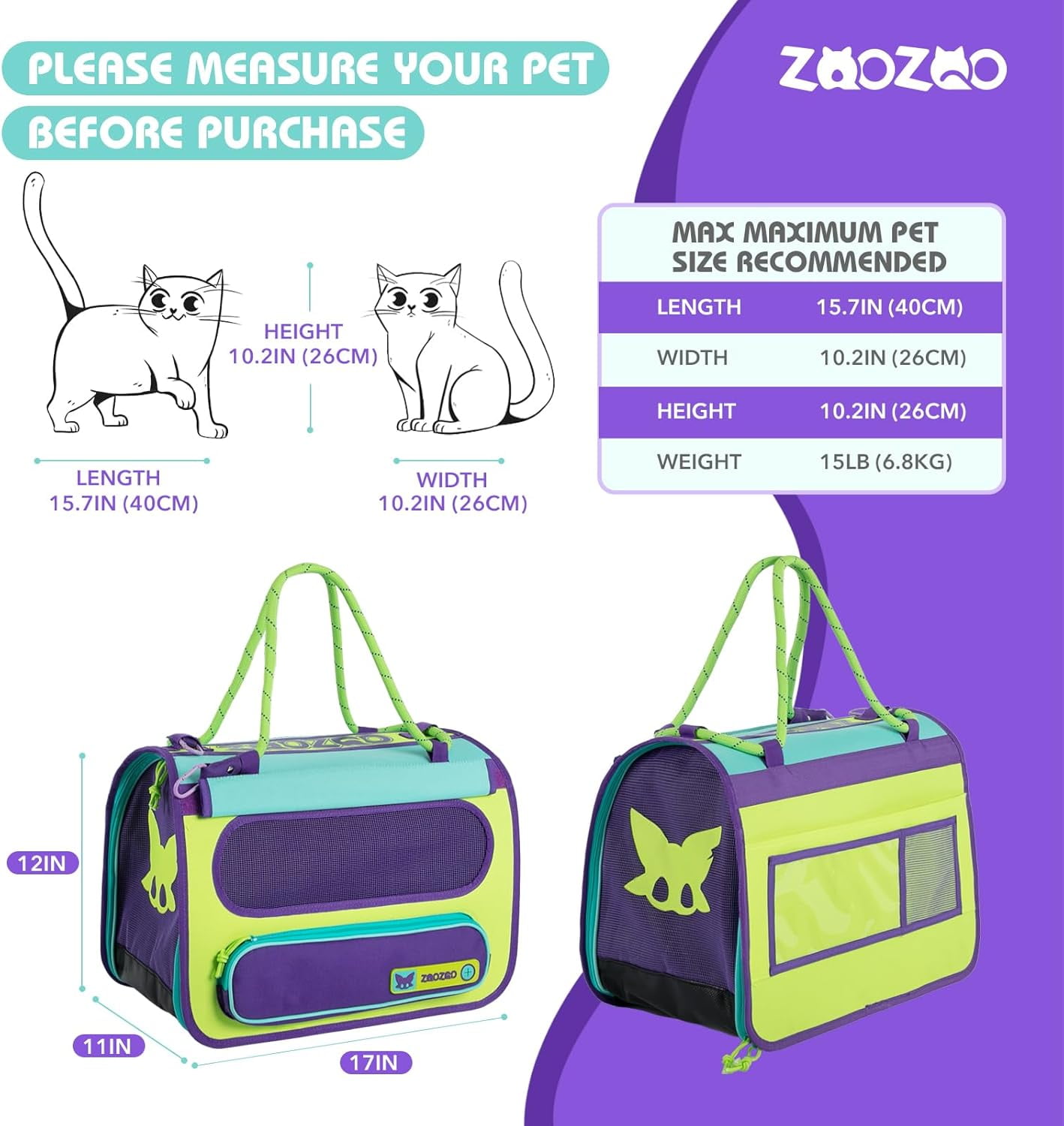 Pet Travel Carrier by Airplane Approved Under seat, TSA Airline ...