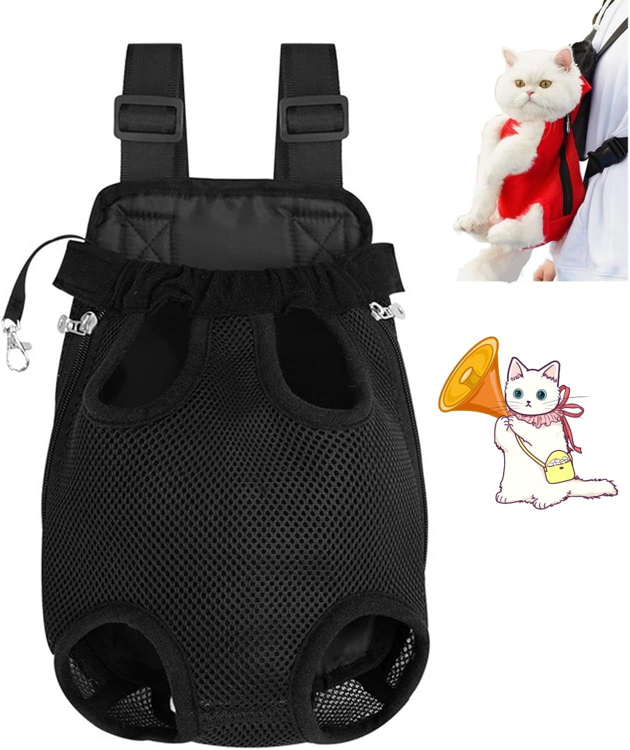 Pet Travel Leg-Out Backpack, Adjustable Pet Front Cat Dog Carrier ...