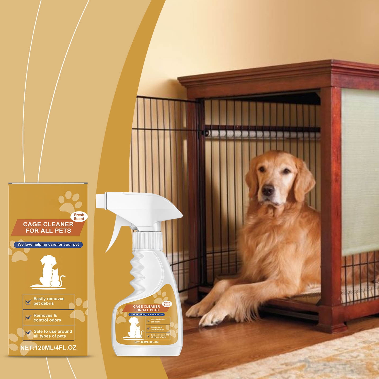 Pet Urine Stain and Odor Cleaner, Cage and Bowl Decontamination ...