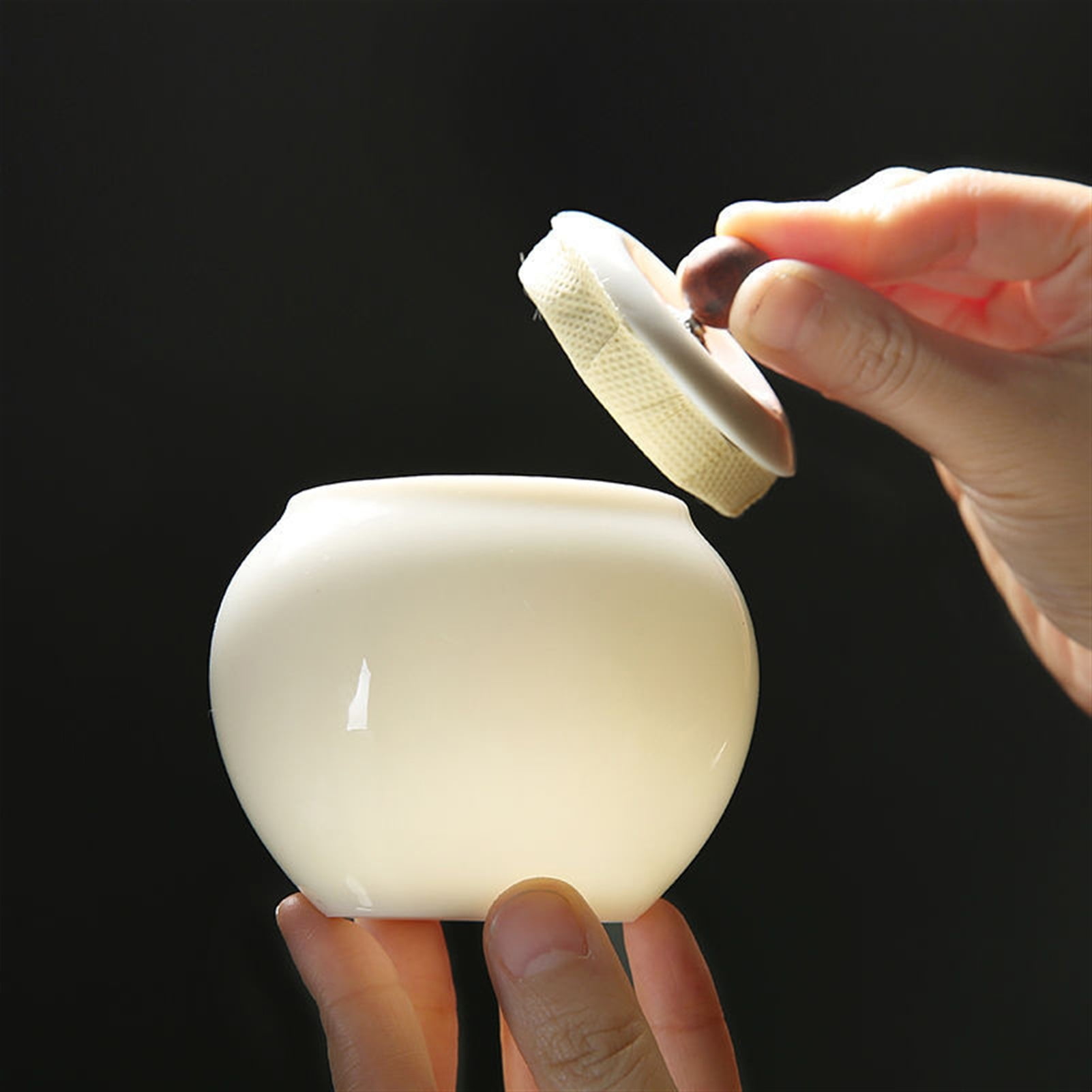 Pet Urn Suet Jade White Porcelain Ceramic Cremation Jar Mini Trumpet ...