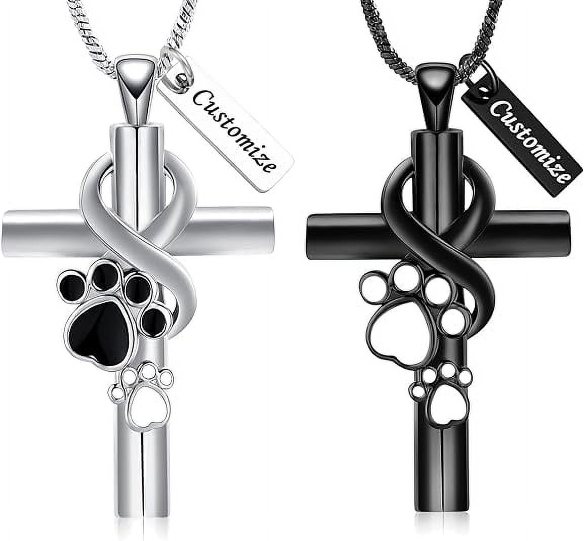 Pet Urns For Dogs / Cats Paw Print Cross Cremation Jewelry for Pet ...