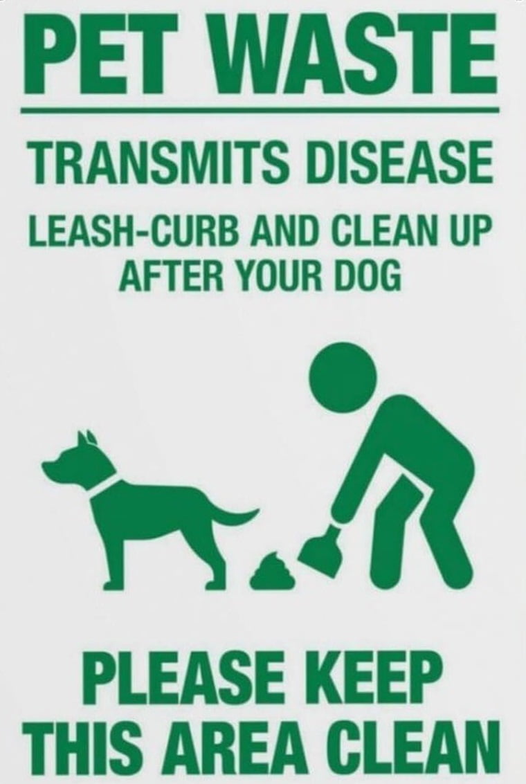 Pet Waste Leash-Curb And Clean Up After Your Dog Please Keep This Area ...