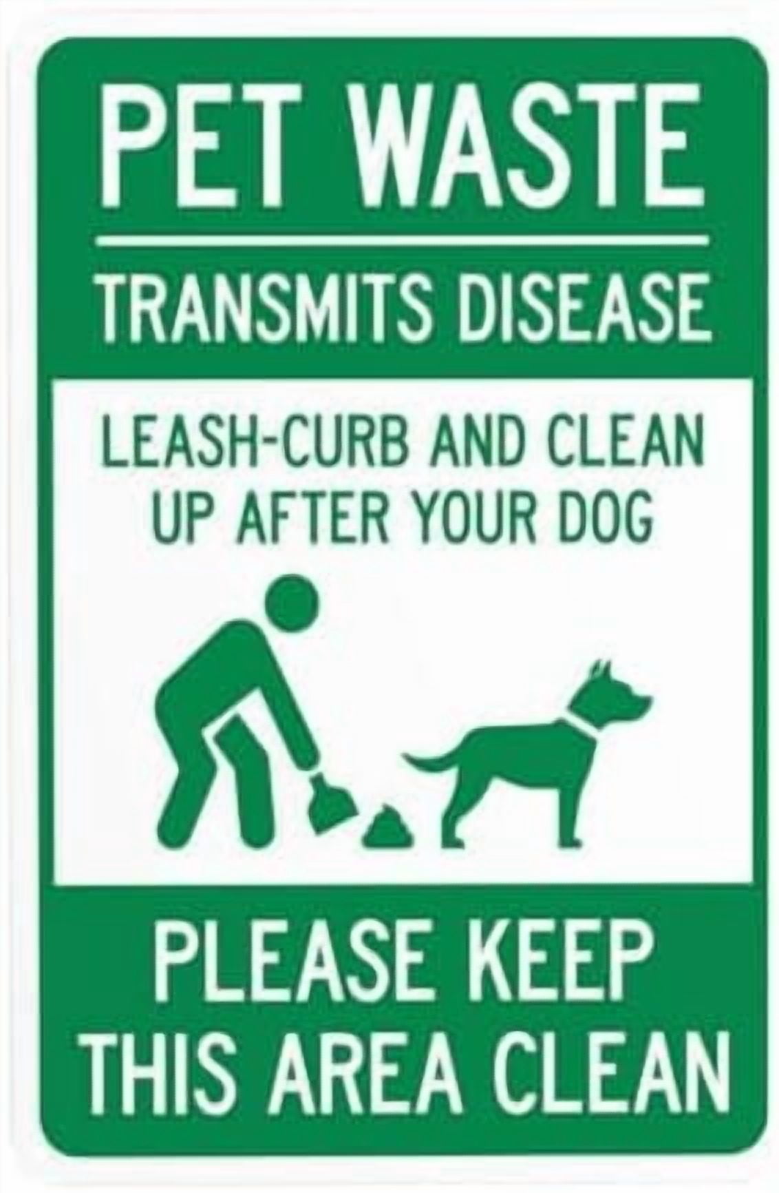 Pet Waste Leash Curb and Clean Up After Your Dog It's the Law Please ...