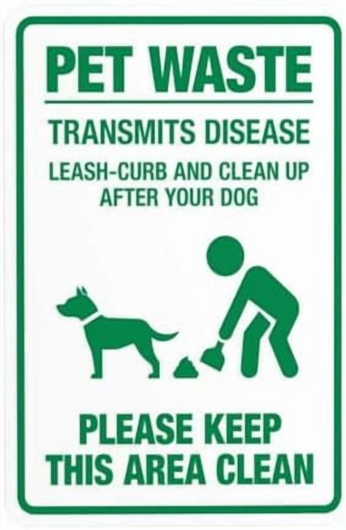 Pet Waste Leash-Curb and Clean Up After your Dog Please Keep This Area ...