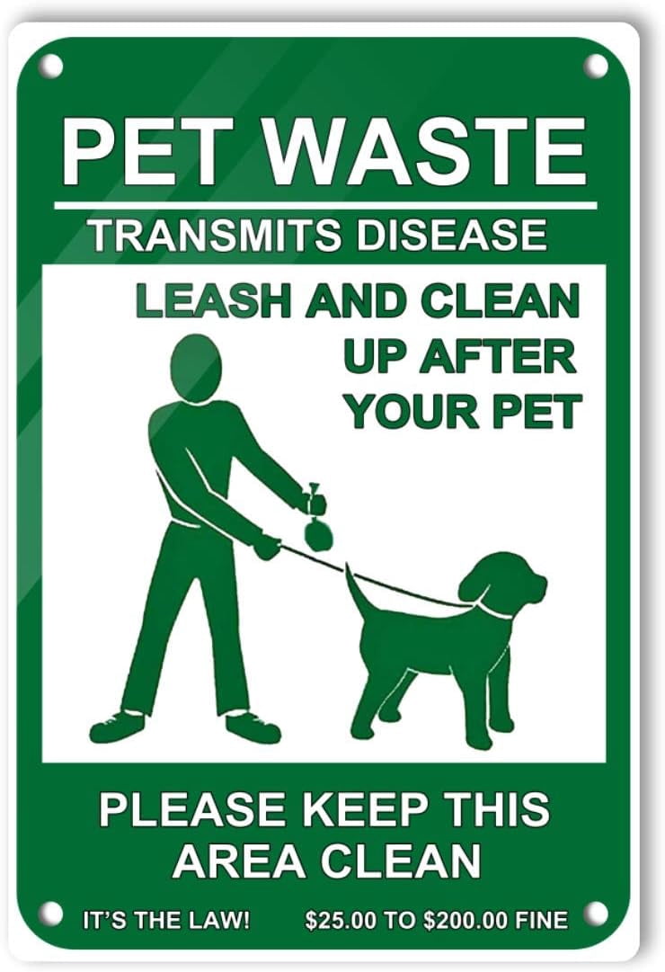 Pet Waste StationLegal Obligation Sign 8 x 12 Inches Warning Metal ...