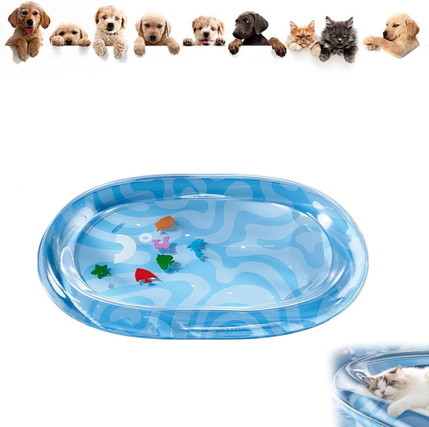 Pet Water Bed, Cooling Bed for Dogs, Summer Pet Mat with Air Pump ...