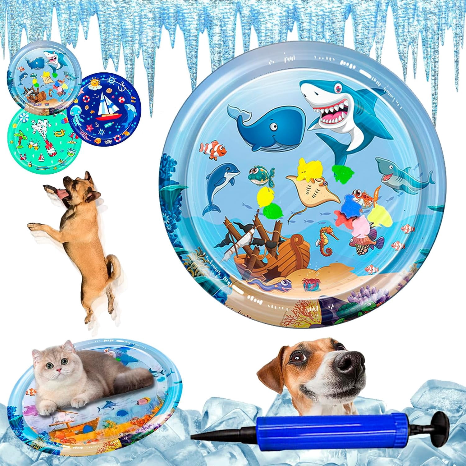 Pet Water Bed for Dogs & Cats - Thickened Cooling Mat Indoor Sensory w ...