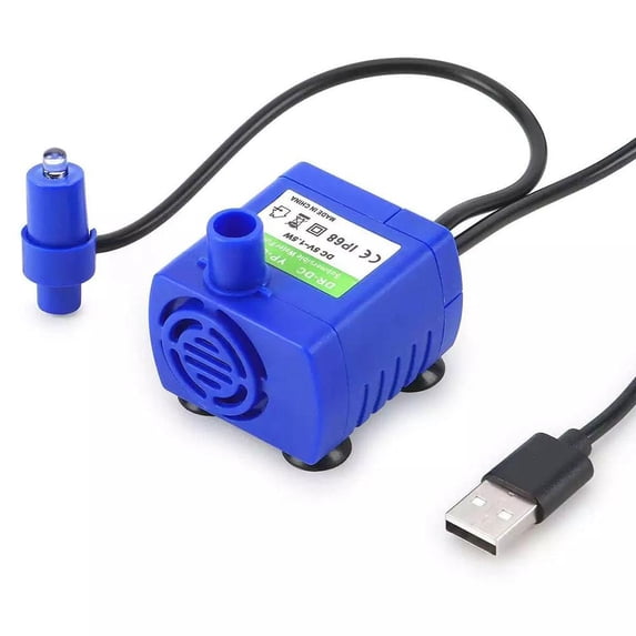 Pet Water Dispenser Pump LED Light Cat Drinking Fountain Motor USB ...