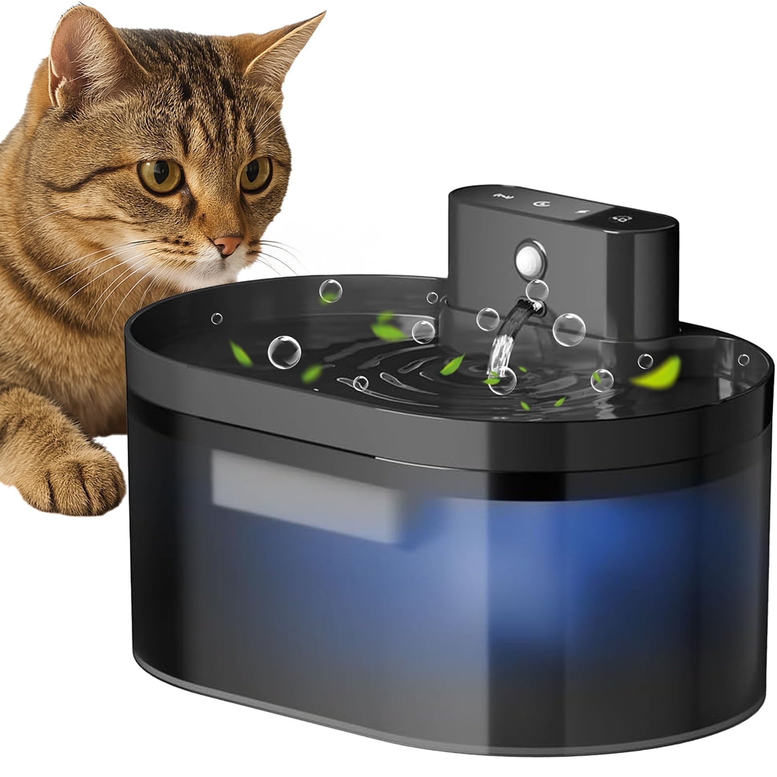 Wireless Cat Water Fountain Cat Water Fountain Battery Operated, 74oz ...