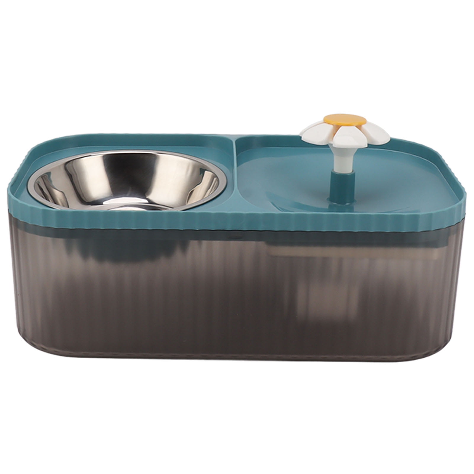 Pet Water Fountain & Food Bowl, 2-In-1 Feeding And Watering System ...