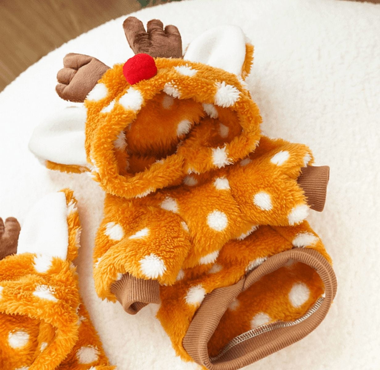Reindeer French Outfit Warm Winter Apparel For Small Medium Dogs Cozy ...