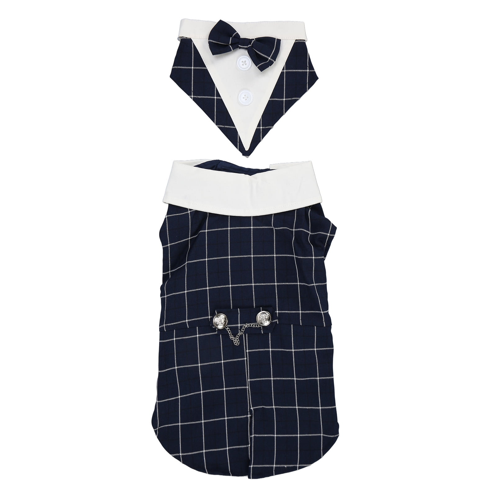 Pet Wedding Suit Bow Tie Gird Pattern Formal Costume Dog Party Suit for ...