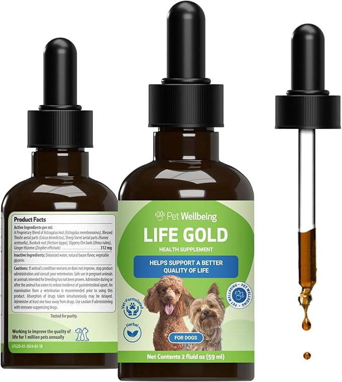 Pet Wellbeing Life Gold for Dogs - Vet-Formulated - Immune Support and ...