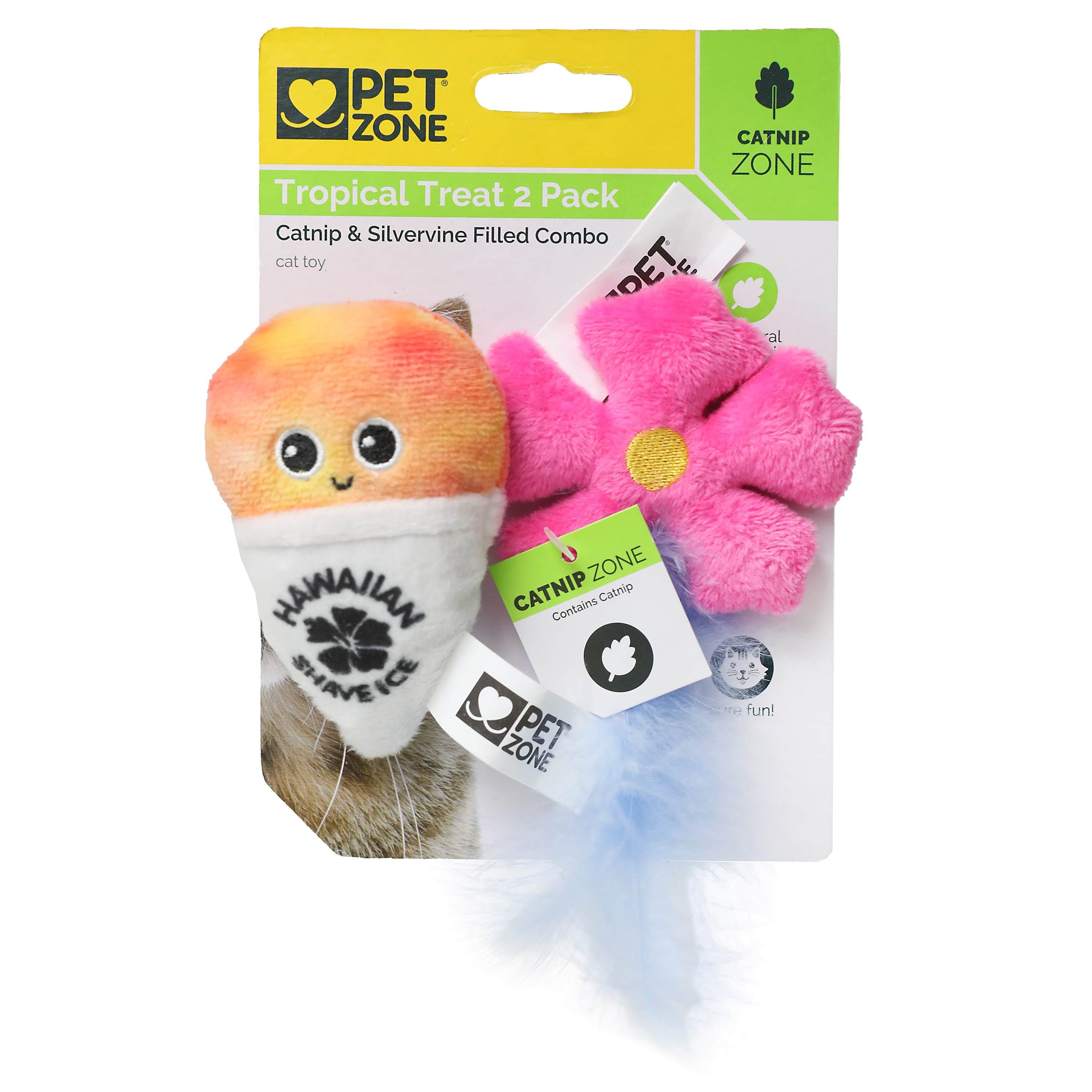 Pet Zone Hawaiian Vacay Plush Catnip Filled Cat Toys for Cats and ...