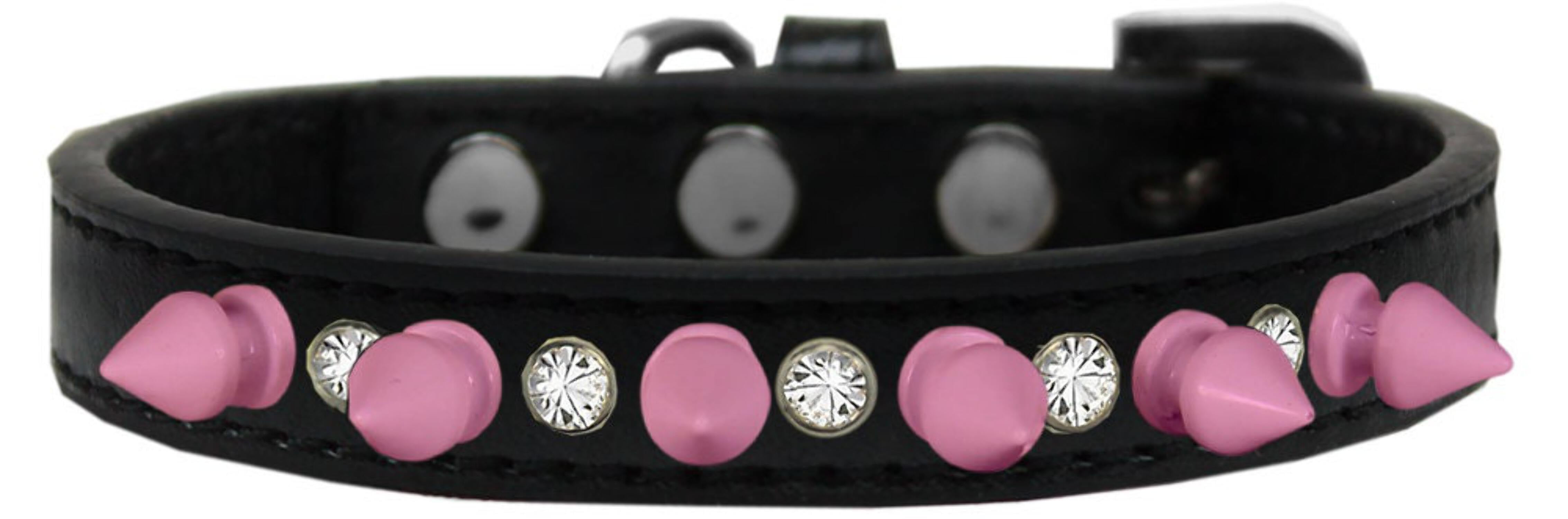 Pet and Dog Spike Collar, "Clear Crystals Light Pink Spikes” - Walmart.com
