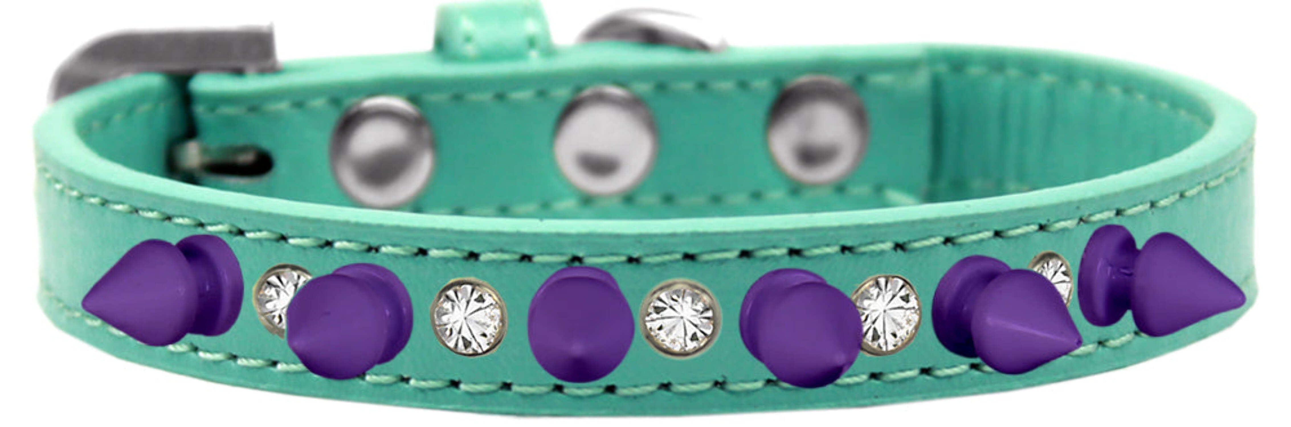 Pet and Dog Spike Collar, "Clear Crystals Purple Spikes” - Walmart.com