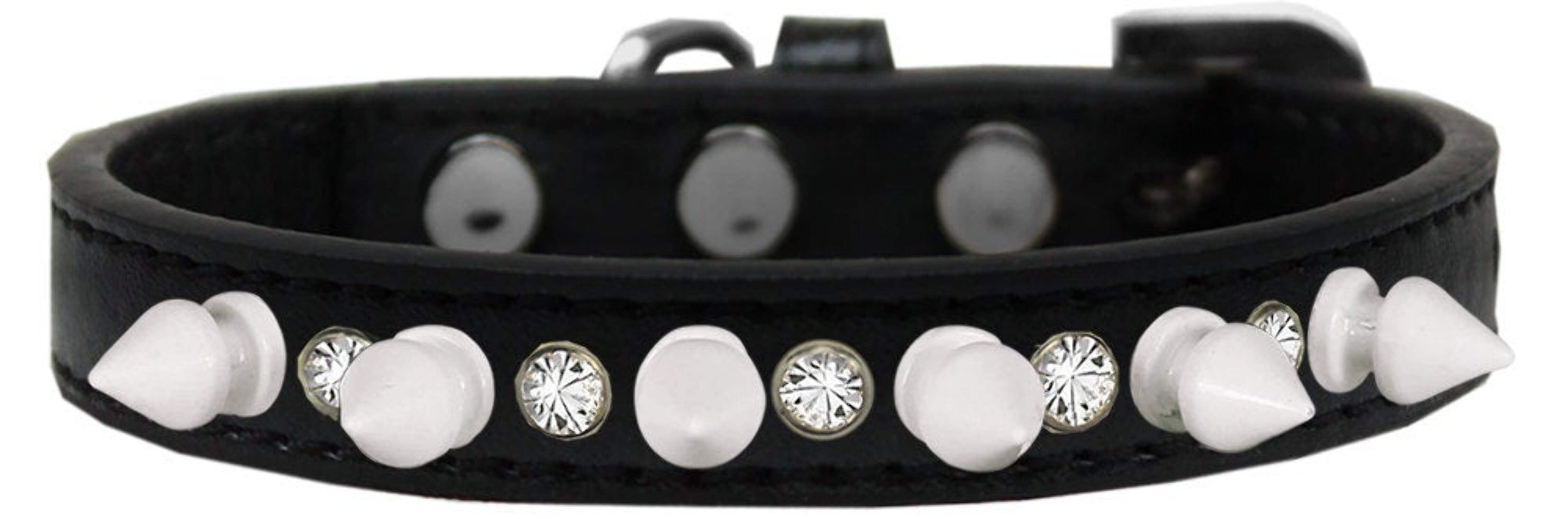 Pet and Dog Spike Collar, "Clear Crystals White Spikes" - Walmart.com