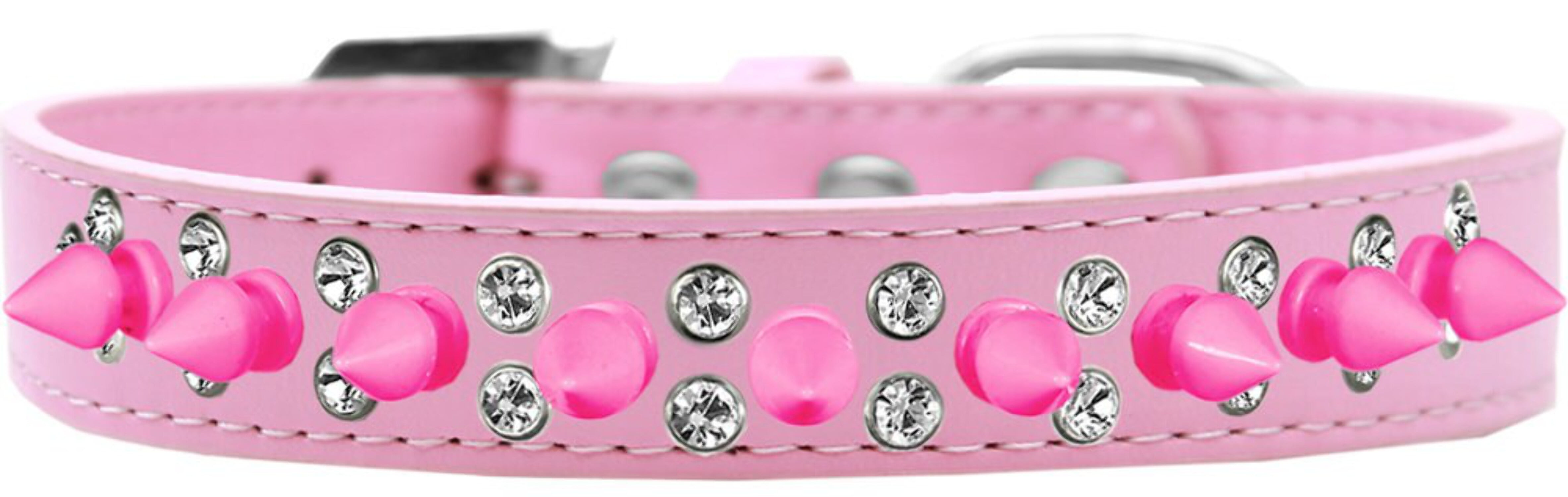 Pet and Dog Spike Collar, "Double Crystal Bright Pink Spikes" - Walmart.com