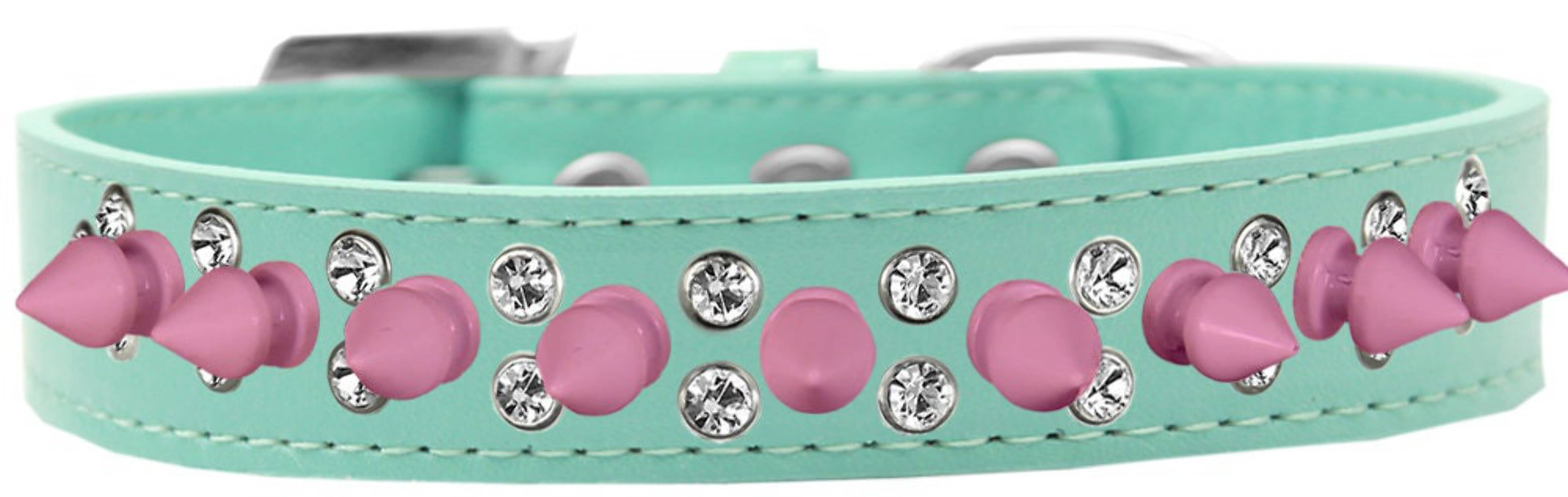 Pet and Dog Spike Collar, "Double Crystal Light Pink Spikes" - Walmart.com