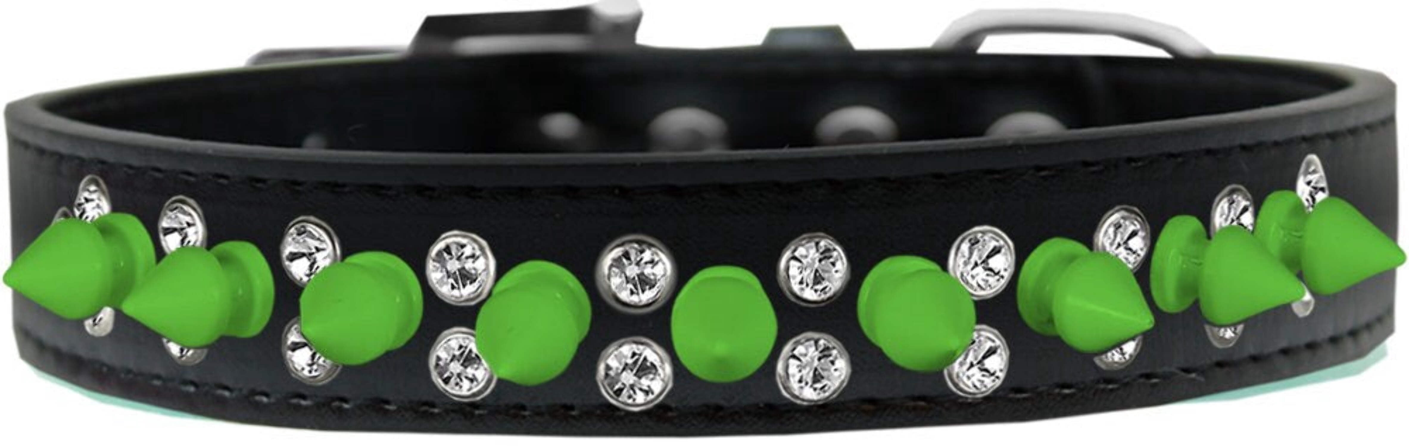 Pet and Dog Spike Collar, "Double Crystal Neon Green Spikes" - Walmart.com