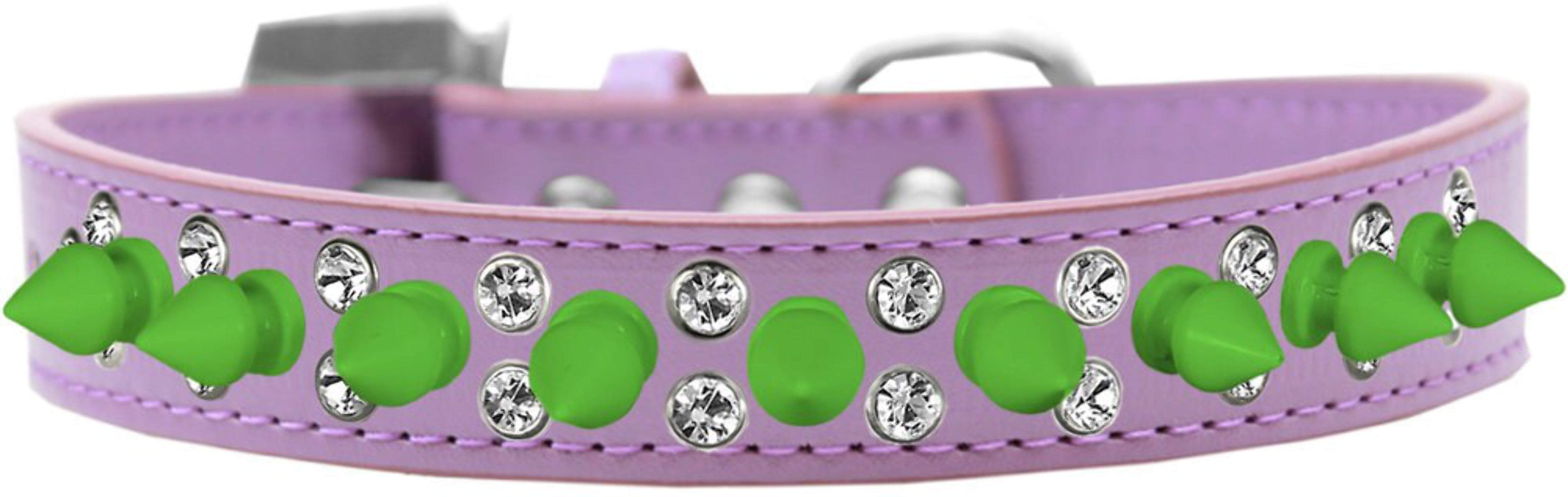 Pet and Dog Spike Collar, "Double Crystal Neon Green Spikes" - Walmart.com