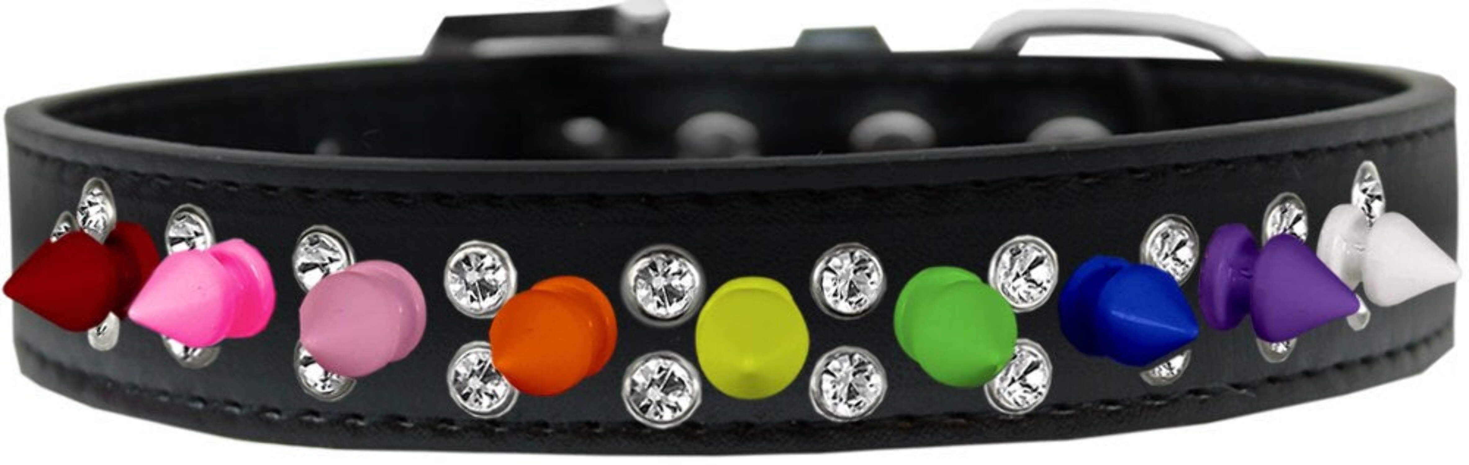 Pet and Dog Spike Collar, "Double Crystal Rainbow Spikes" - Walmart.com