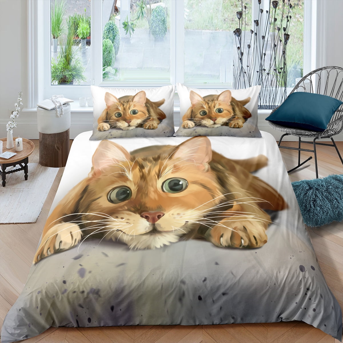 Pet cat quilt cover, lovely, comfortable and warm Cute Cat 3D Digital ...
