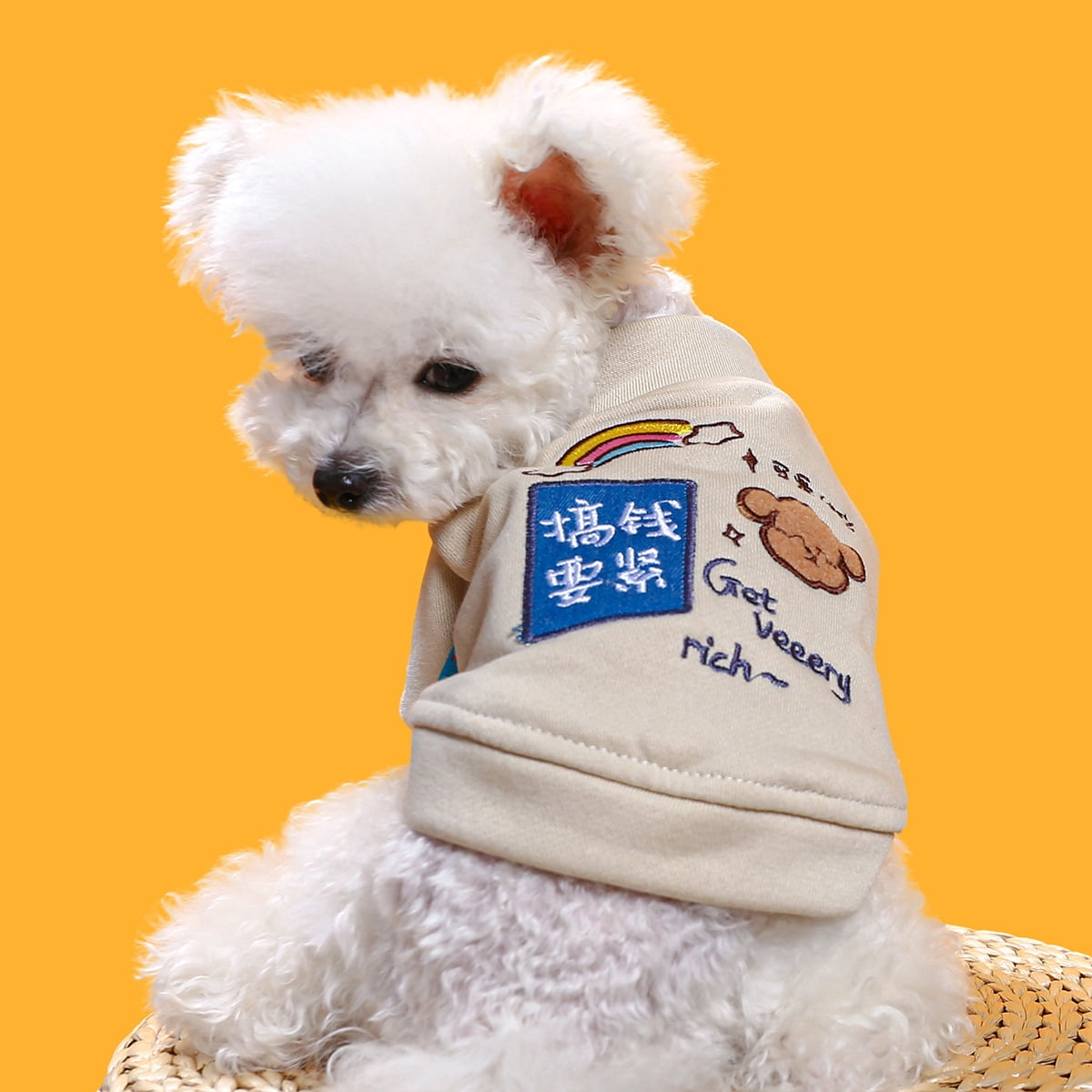 Pet clothing teddy bear dog fall and winter padded warm letter M ...