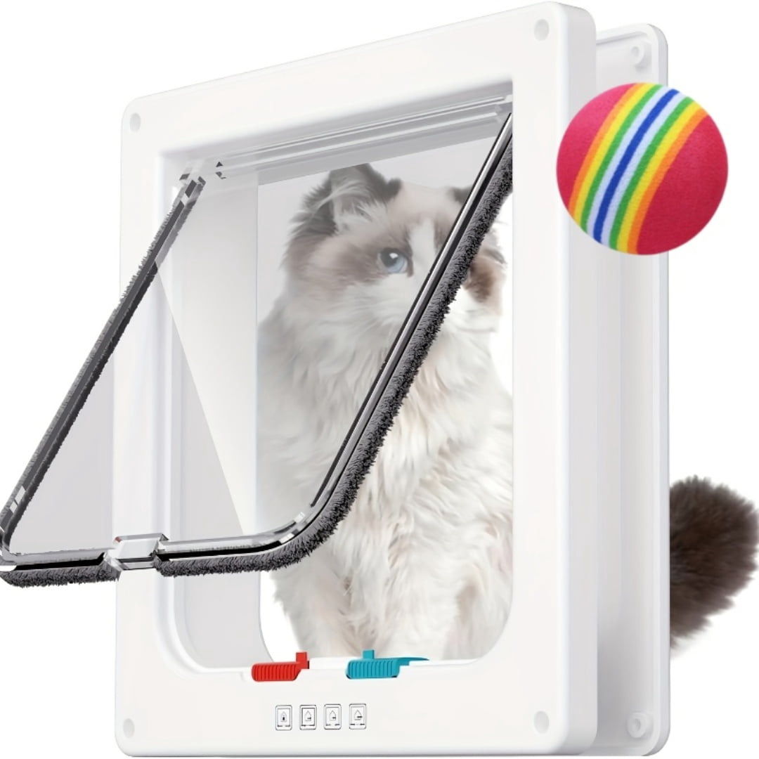 Pet door holes, cat door, dog door, 4-way safety lock flip cover door ...