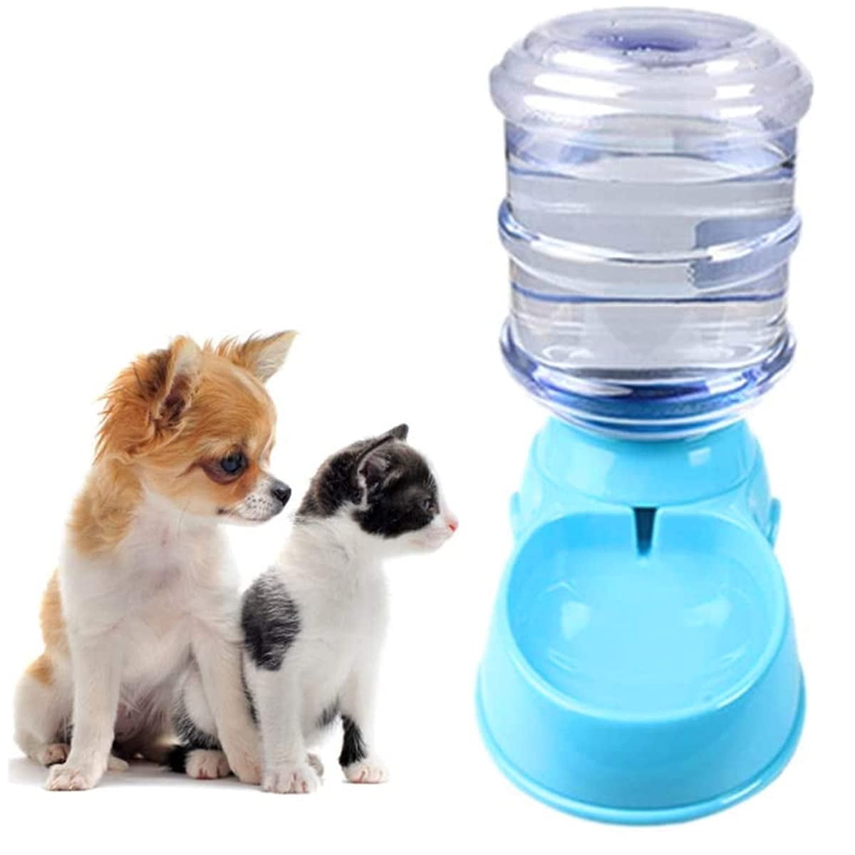 Pet feeding and drinking set, large storage space, gravity feeder ...