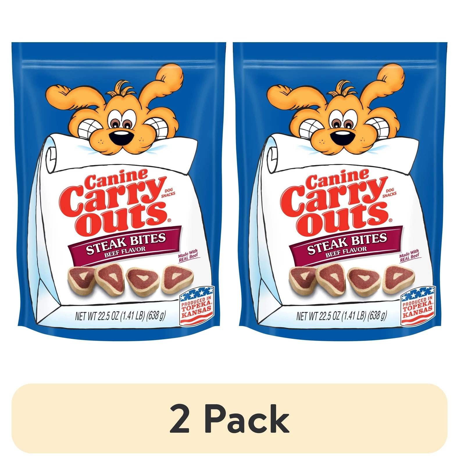 Pet kare - (2 pack) Canine Carry Outs Steak Bites Beef Flavor Dog ...