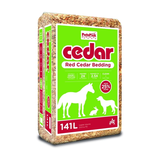 Pet's Pick Natural Wood Chip Cedar Dog Bedding, Odor-Free, Warm & Dry ...