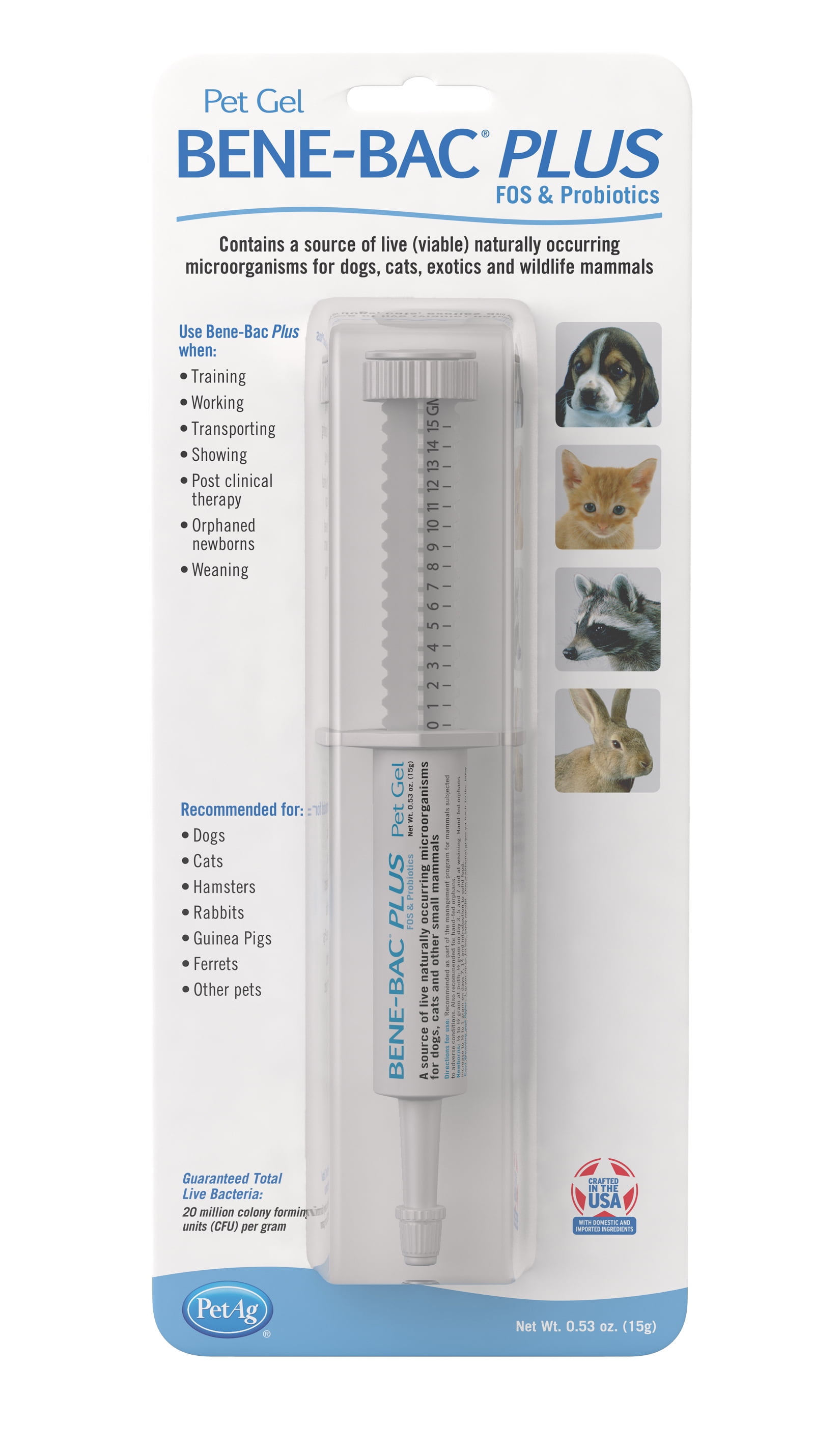 PetAg Bene-Bac Plus Probiotic Gel Supplement for Dogs, Cats & Puppies ...