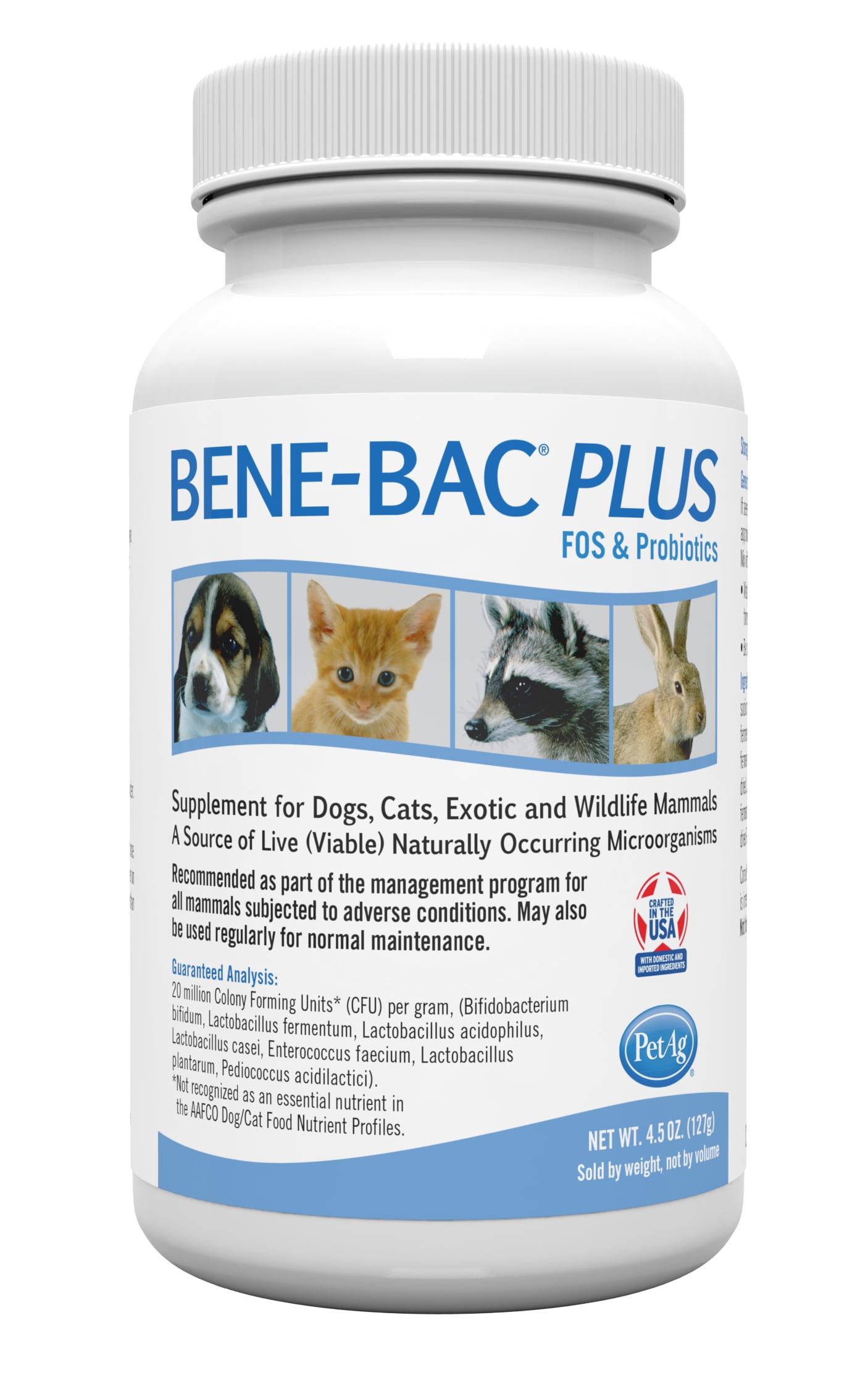 Pet-Ag Bene-Bac Plus Pet Powder with FOS and Probiotics, 4.5 oz ...