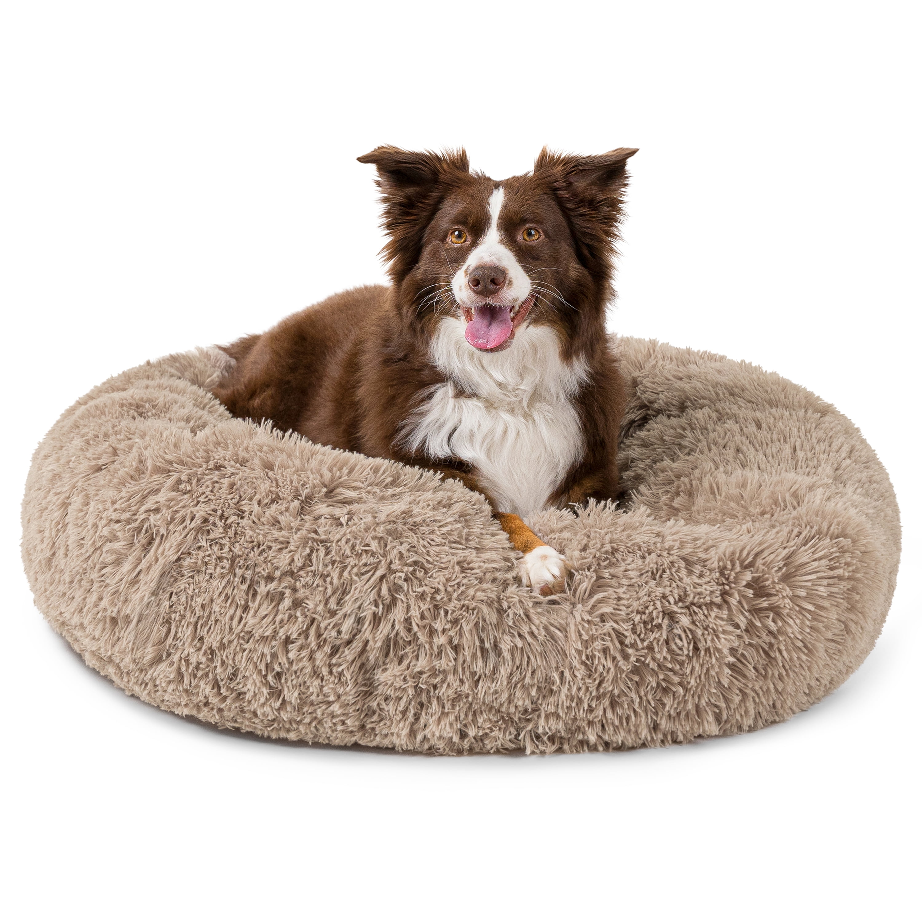 PetAmi Calming Dog Bed for Small Medium Dog Cat, Round Donut Dog Bed ...