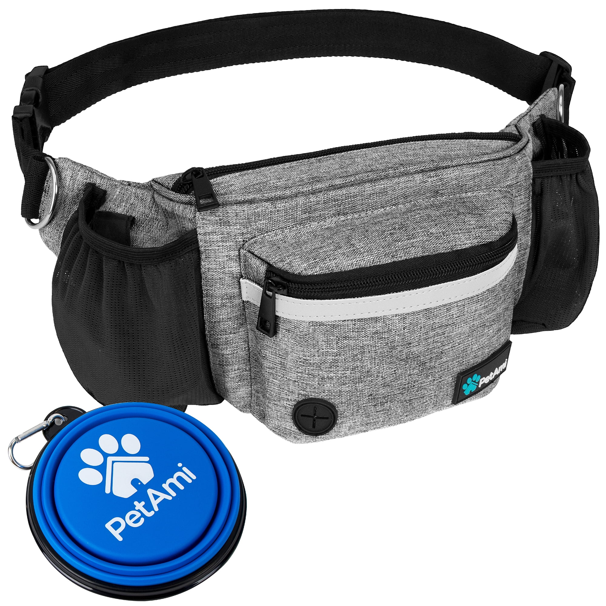 PetAmi Dog Fanny Pack, Treat Pouch with Built-in Poop Bag Dispenser ...