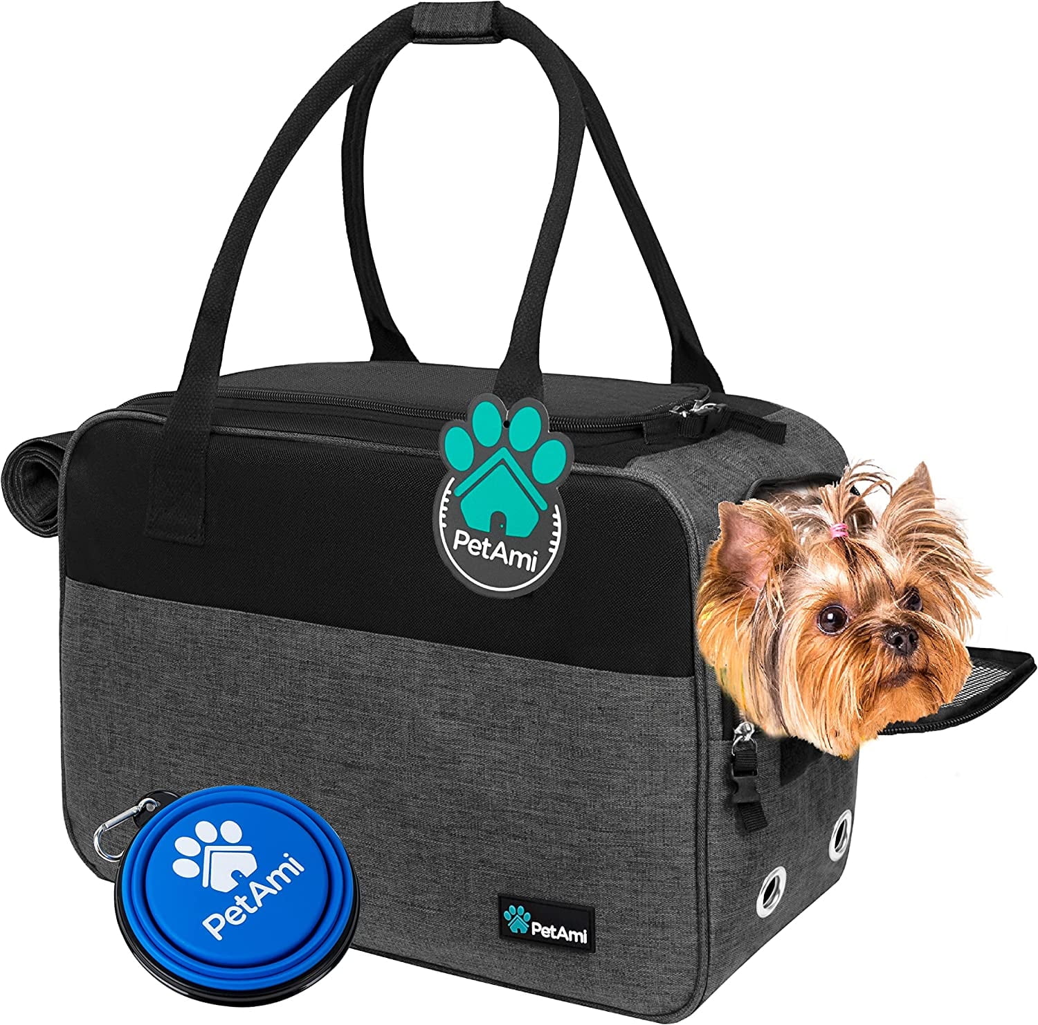 PetAmi Airline Approved Dog Purse Carrier, Soft Sided with Sherpa Bed ...